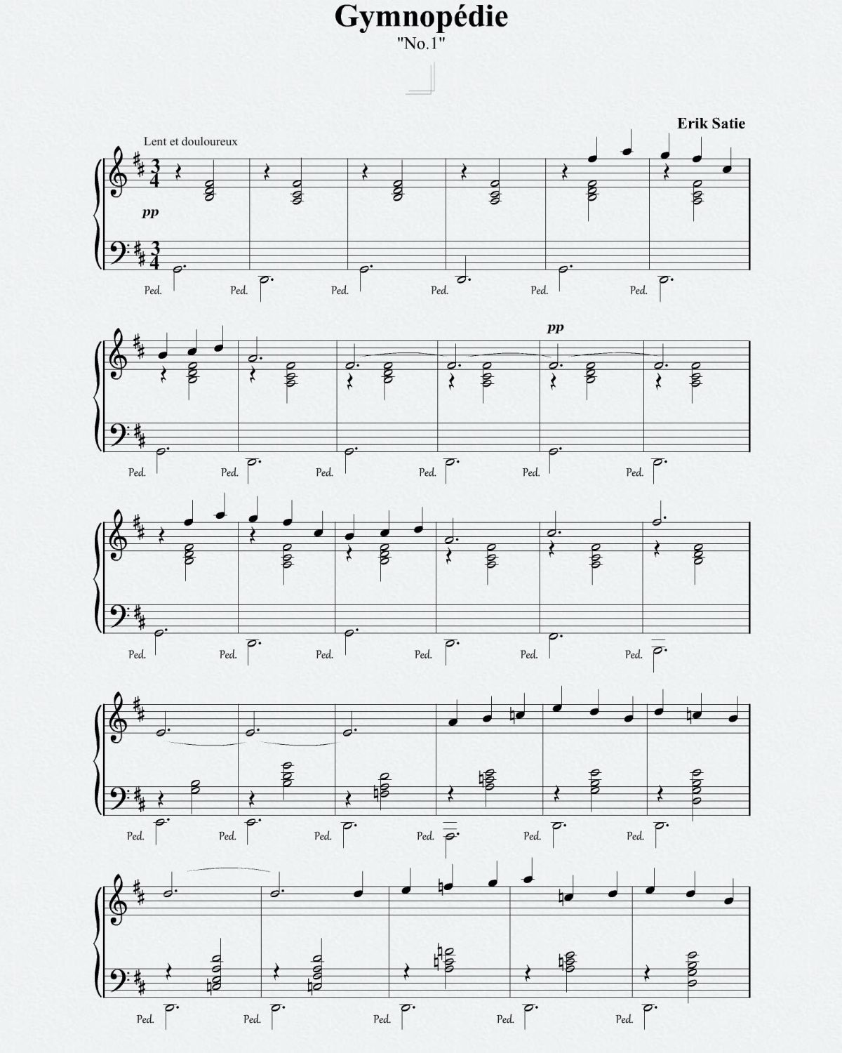 Gymnopedie No 1 Piano Sheet Music App
